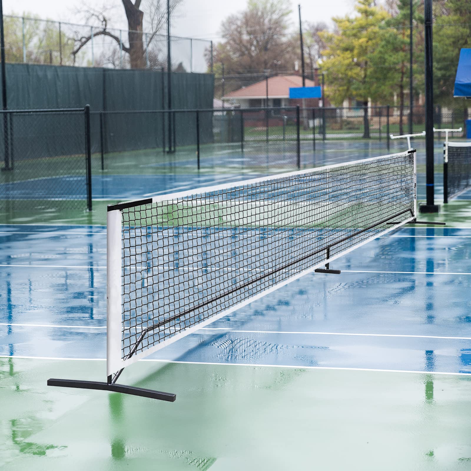 Uiexer Portable Pickleball Net Set, Pickleball Net System with with Steady Metal Frame and Regulation Size Strong PE Net Including Carrying Bag