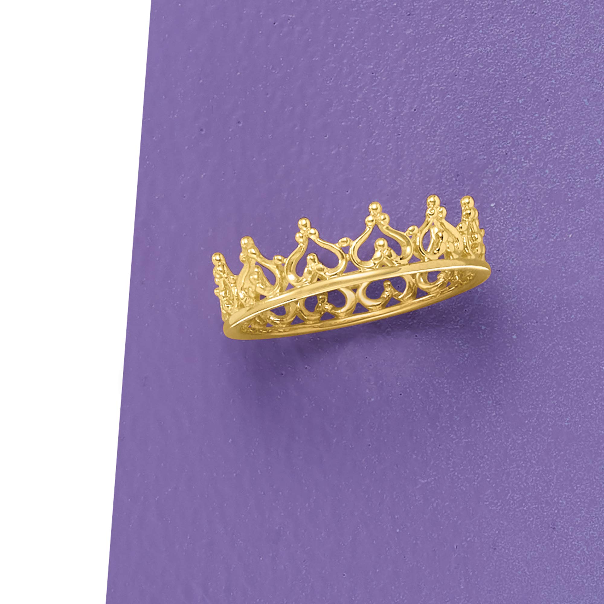Ross-Simons 14kt Yellow Gold Royal Crown Ring. Size 8