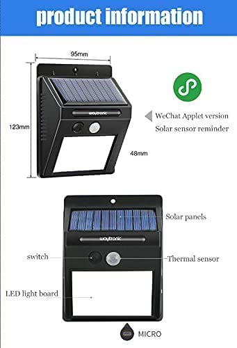 Solar Wireless Driveway Alarm Outdoor LED Light Waterproof Motion Sensor Alarm Detector Home Security Alarm System with Replaceable Voice for Garden Yard Fence Villa Barn Farm Deck