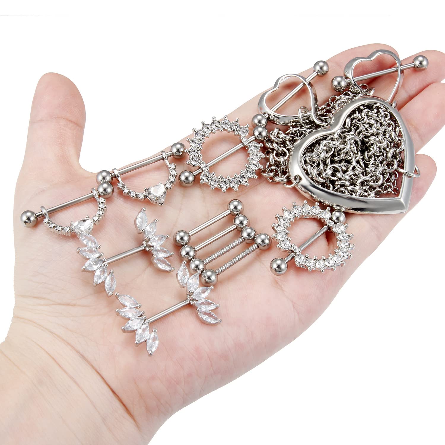Vqoxaggi 14G Nipple Rings for Women Surgical Steel VXG0002 0