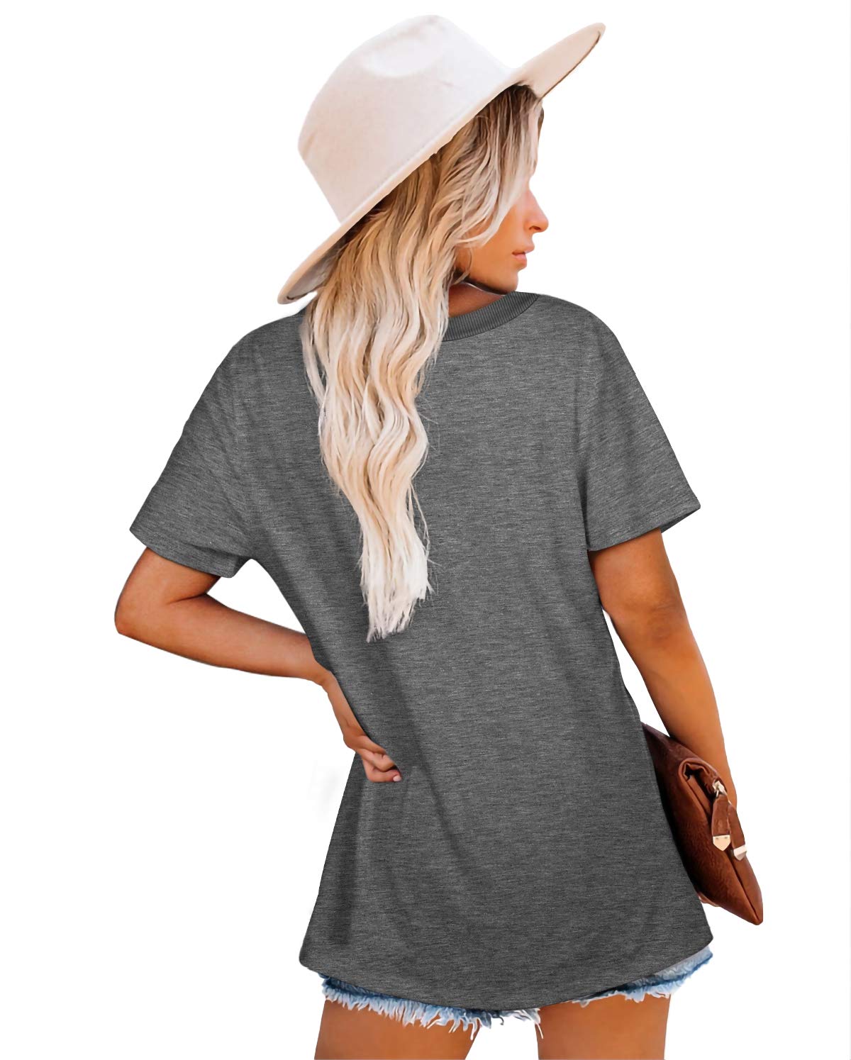 Soft Tshirts for Women Casual Tees Tops Short Sleeve Summer Shirts Loose Fit Tees XL