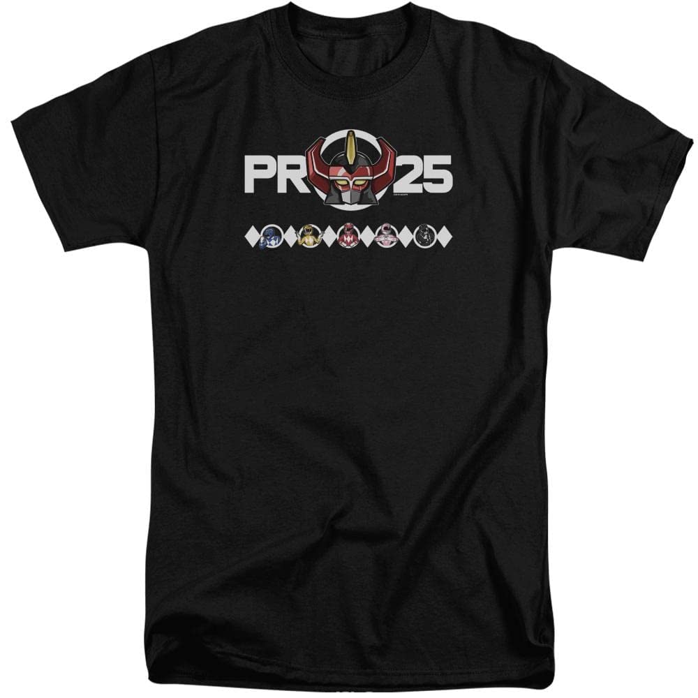Power Rangers Megazord 25 Men's Tall Fit T-Shirt 3XL Black