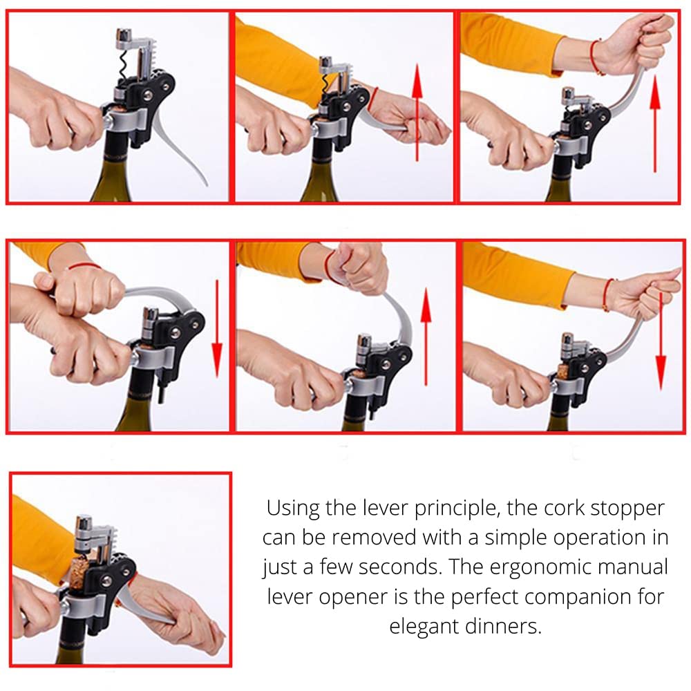 Wine Bottle Opener, Rabbit Corkscrew Design, Zinc Alloy Material, Premium Bar & Wine Accessories for any size of bottle and cork