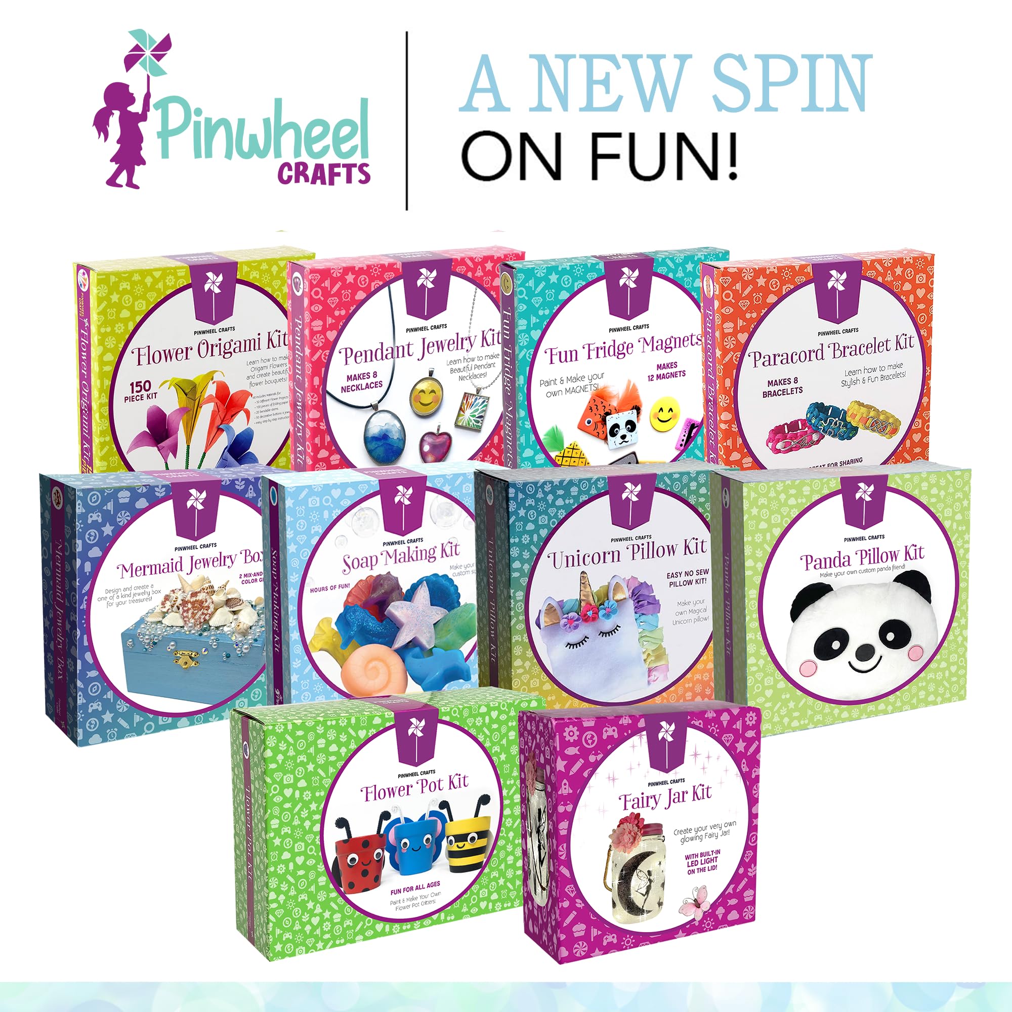 Pinwheel Crafts Soap Making Kit for Kids, DIY Complete Set with Molds, Scents, Dye, Glitter, Foaming Net - Great for Science Projects and Crafts