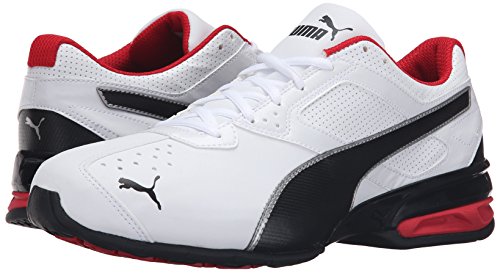 PUMA Mens Tazon 6 Cross Trainer, PUMA Mens White-PUMA Mens Black-PUMA Mens Silver, 10