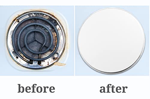 Reston Lloyd Buffalo Check Electric Stove Burner Covers, Set of 4, (2) 10" & (2) 8", Black/White