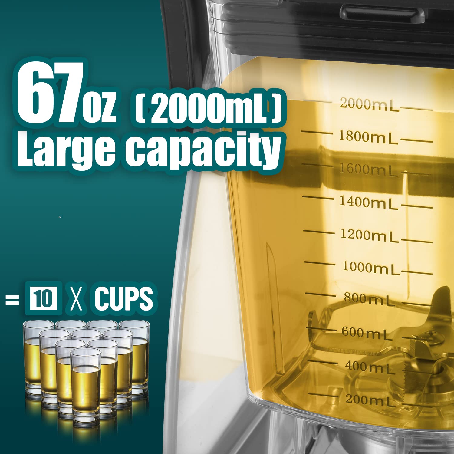 WantJoin Soundproof Quiet blender Commercial blender Digital display Programmed Strong Industrial blender for ice crushing,smoothie,grinding