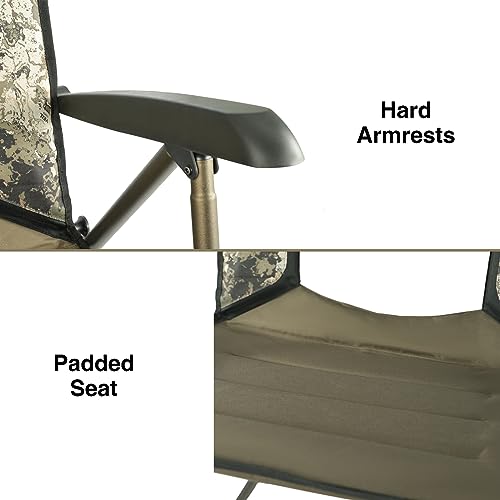 TIMBER RIDGE Portable High Back Rocking Camping Adults Patio Rocker Chair Foldable with Armrest for Lawn, Yard, Indoor, Support up to 300 lbs, Camo