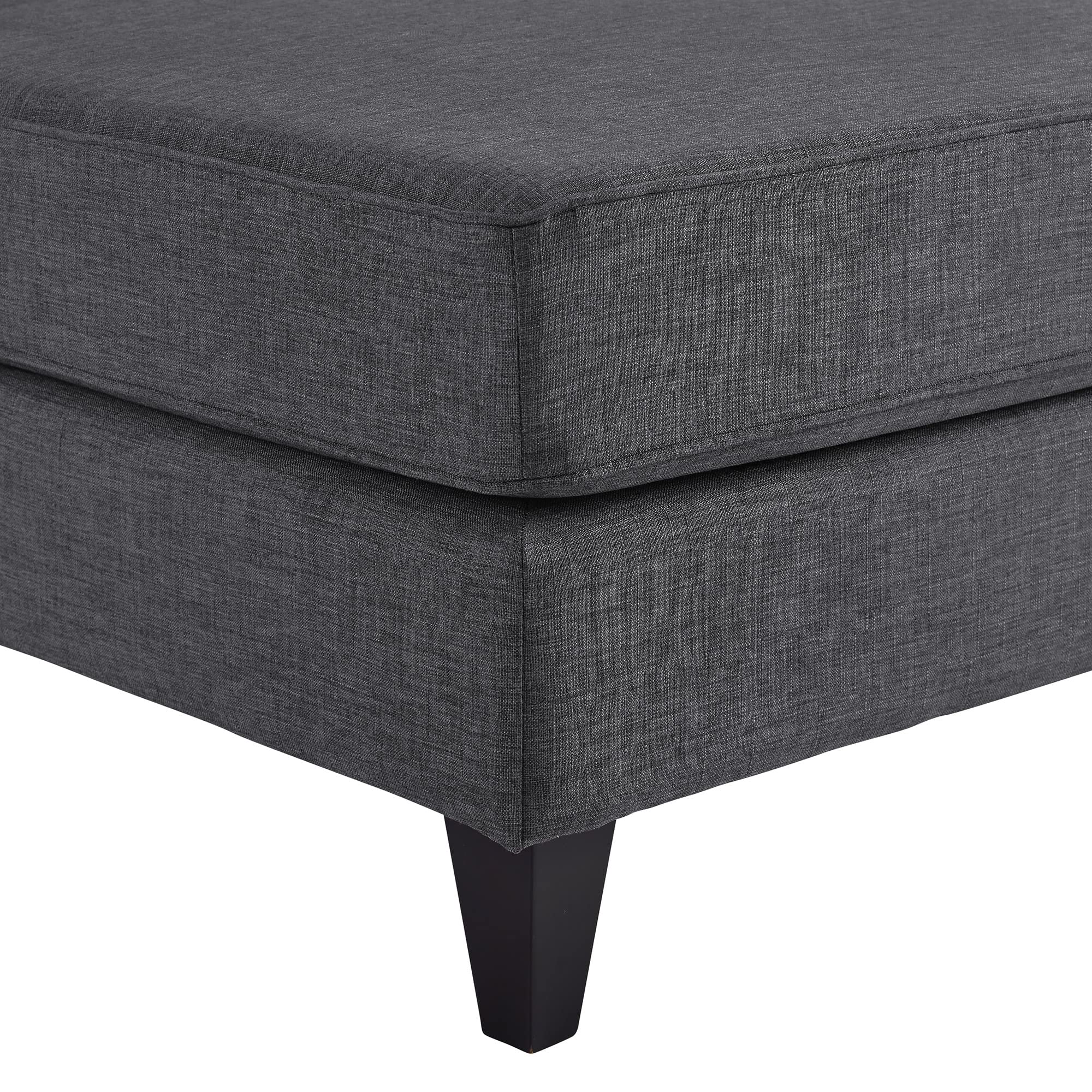 Serta Harmon Reversible Sectional Sofa, Modern L-Shaped Couch for Small Spaces, Soft Fabric Upholstery, Square Arm, Dark Gray