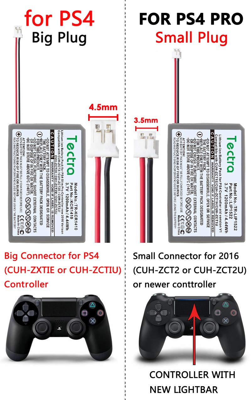 Tectra 1200mAh LIP1522 Replacement Li-ion Battery + Tools for Sony PS4 Playstation 4 Wireless Dual Shock Controller CUH-ZCT1E CUH-ZCT1U