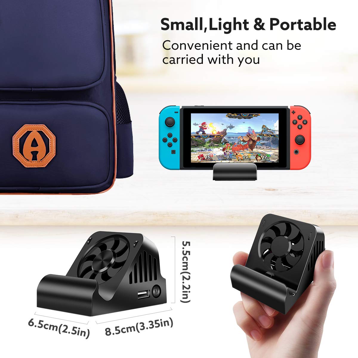UeeVii Switch Dock, Docking Station with Cooling Fan Compatible with Nintendo Switch, Portable Switch TV Dock Charger Stand 4K HDMI Adapter USB 3.0