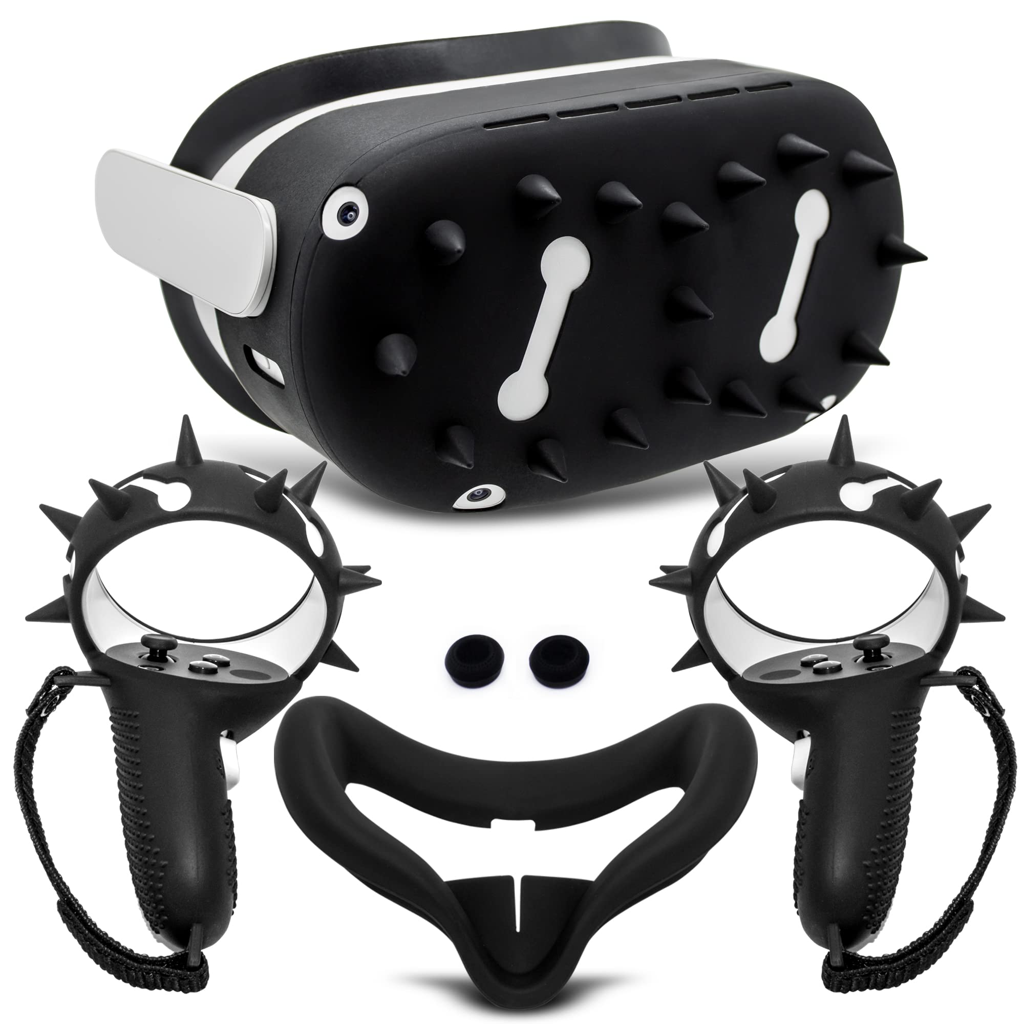 VRplix Latest Cover for Meta Quest 2 Accessories, Silicone Cover Set Compatible with Oculus Quest 2 Accessories Enhanced Oculus Quest 2 Skin, Unique Design Protective Cover