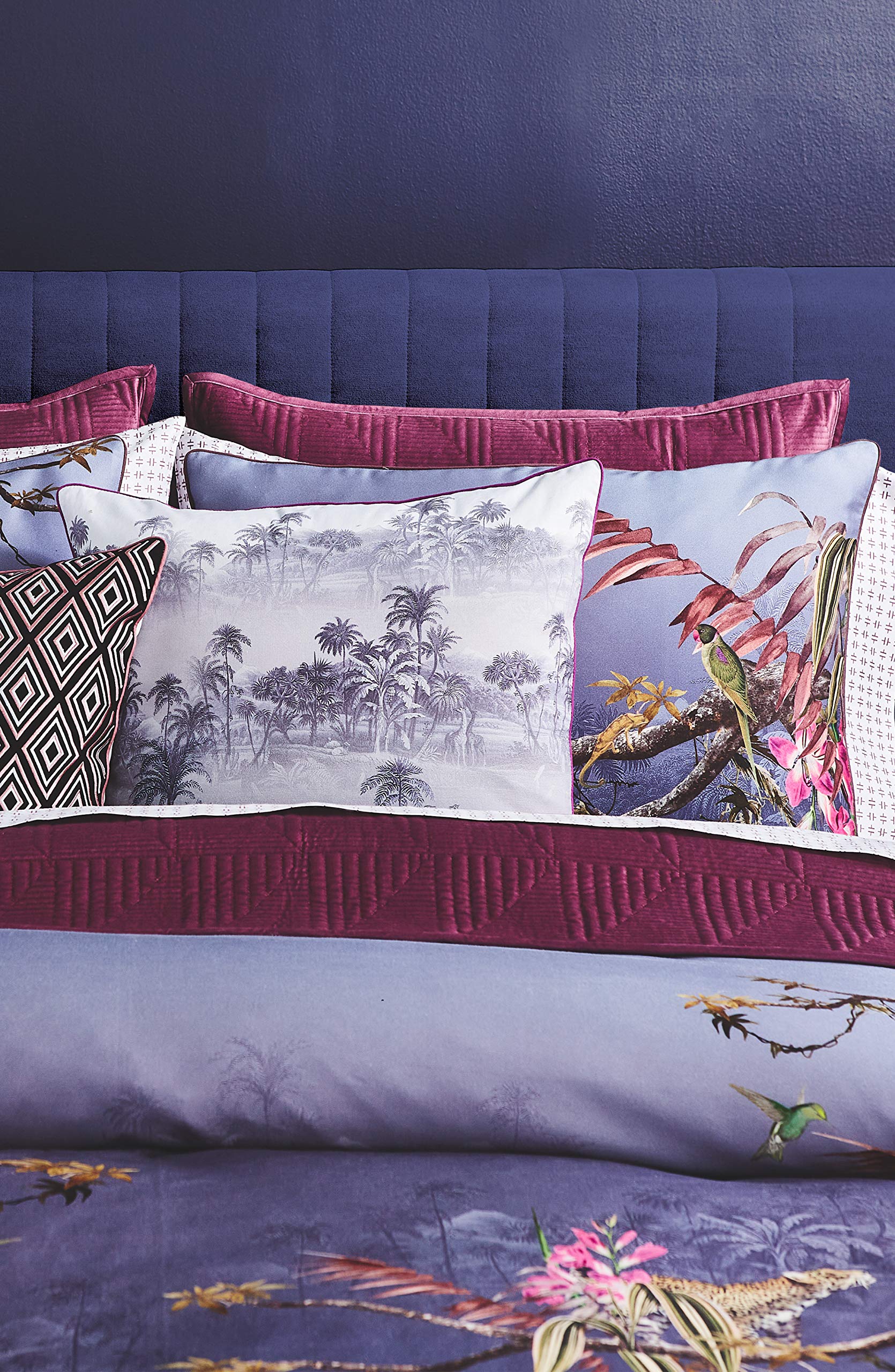 Ted Baker Hibiscus Comforter Set, Full/Queen, Dark Grey