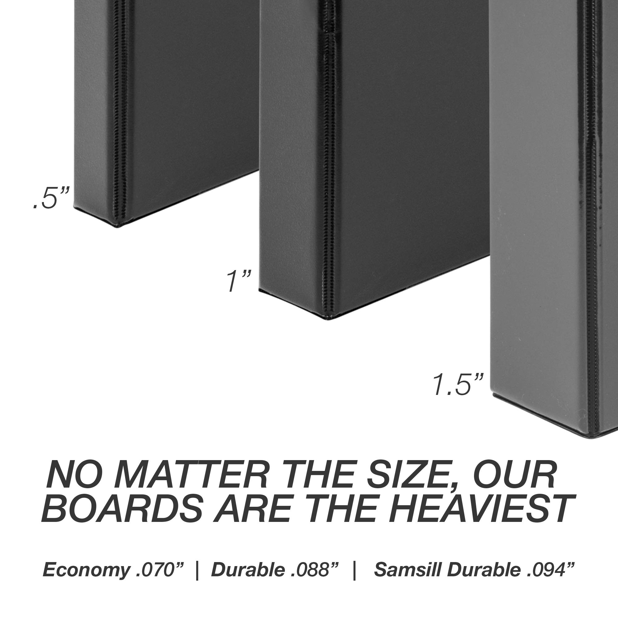 Samsill Durable .5 Inch Binder, Made in the USA, Round Ring Customizable Clear View Binder, Blue, 8 Pack (MP88412)
