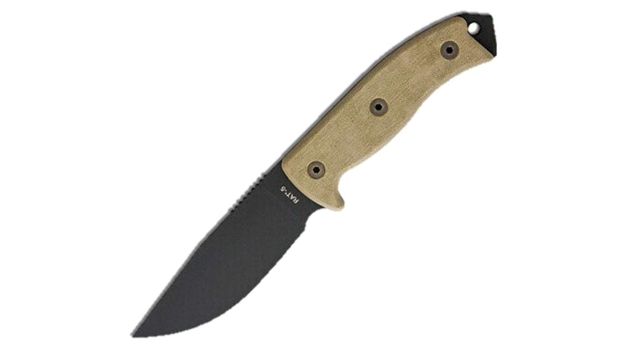 Ontario Knife Company 8667 RAT-5, Plain Edge with black Nylon Sheath, One Size