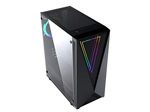 Raidmax ATX Desktop Computer Gaming PC Case Mid Tower PC Case with addressable RGB Lighting ARGB Fans ATX PC Case USB 3.0 Tempered Glass PC Case Window Computer Case with ARGB LED Black PC Case - p805