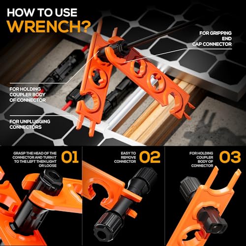 SOMELINEĀ® Solar Connector Crimping Tool Kit, 14-10 AWG Crimper for Solar Panel Cables, Tool Kit with 12 Pairs of Solar Connectors and Wrench and Stripper and Crimper, Solar Panel Connectors