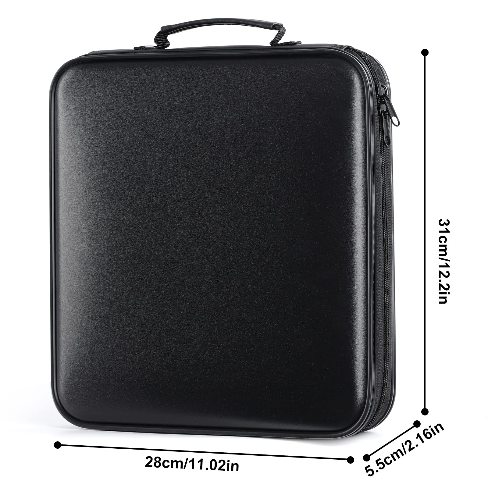 TIMCORR DVD Storage CD Case Holder: 160 Capacity CD Sleeves Black Disc Cases Binder for Car - CD Hard Organizer Box - Large DVD Wallet for Movie/Music/Game & Portable CD Book