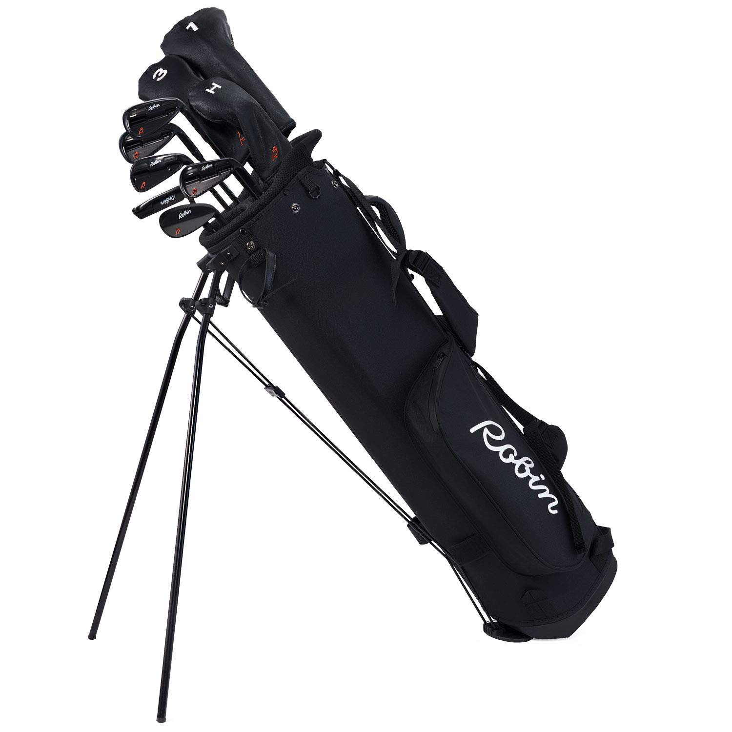 Robin Golf The Essentials 9-Club Women's Set β Complete Right-Handed Golf Clubs for Women 5'2''-5'10'' (Matte Black) β Sets Include Bag & Head Covers | for Beginners, Intermediate & Advanced Golfers
