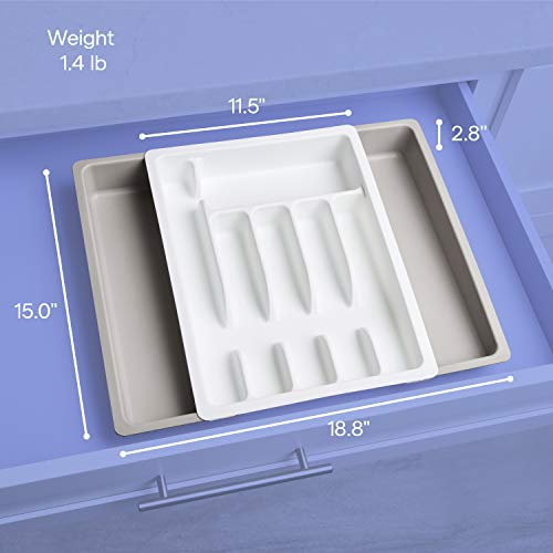 YouCopia Expandable Utensil Tray Turntable, White