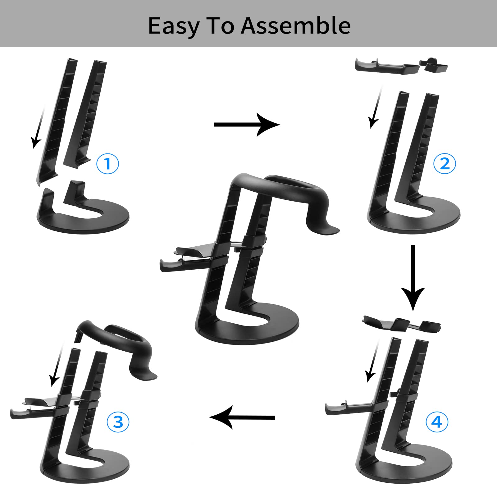 TechKen VR Stand for OculusQuest 2| Meta Quest 2, Quest 2 Headset Display Stand and Controller Mount
