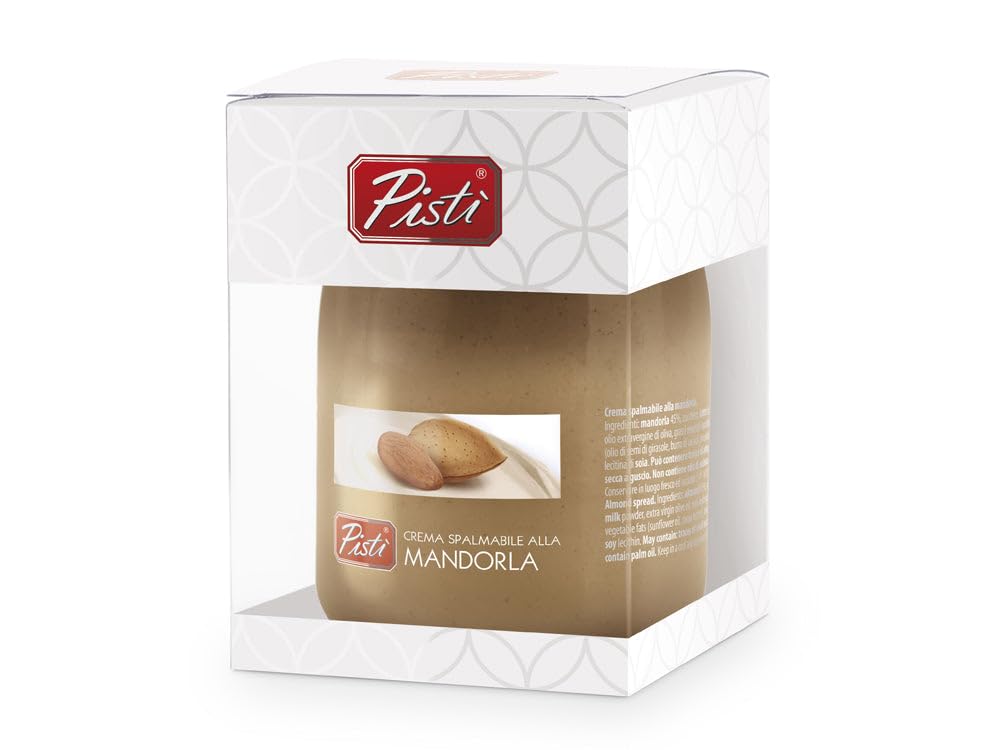 Pisti Almond cream 21.2 Ounce (600g) Gourmet Artisanal Italian Nut Spread. imported from Italy