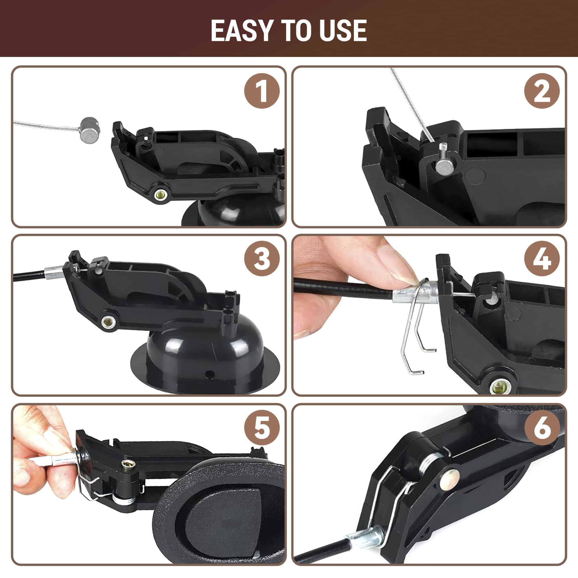 Saillong 2 Pack Recliner Release Pull Handle Replacement Parts with 2 Cable, Heavy Duty Recliner Replacement Kits Compatible with Lazy Boy and Most Recliner Brands Couch Sofa Chair Furniture