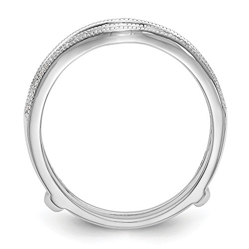 Solid 14K White Gold Engagement Wedding Ring Diamond Guard Size 7.5 (.24 cttw.)
