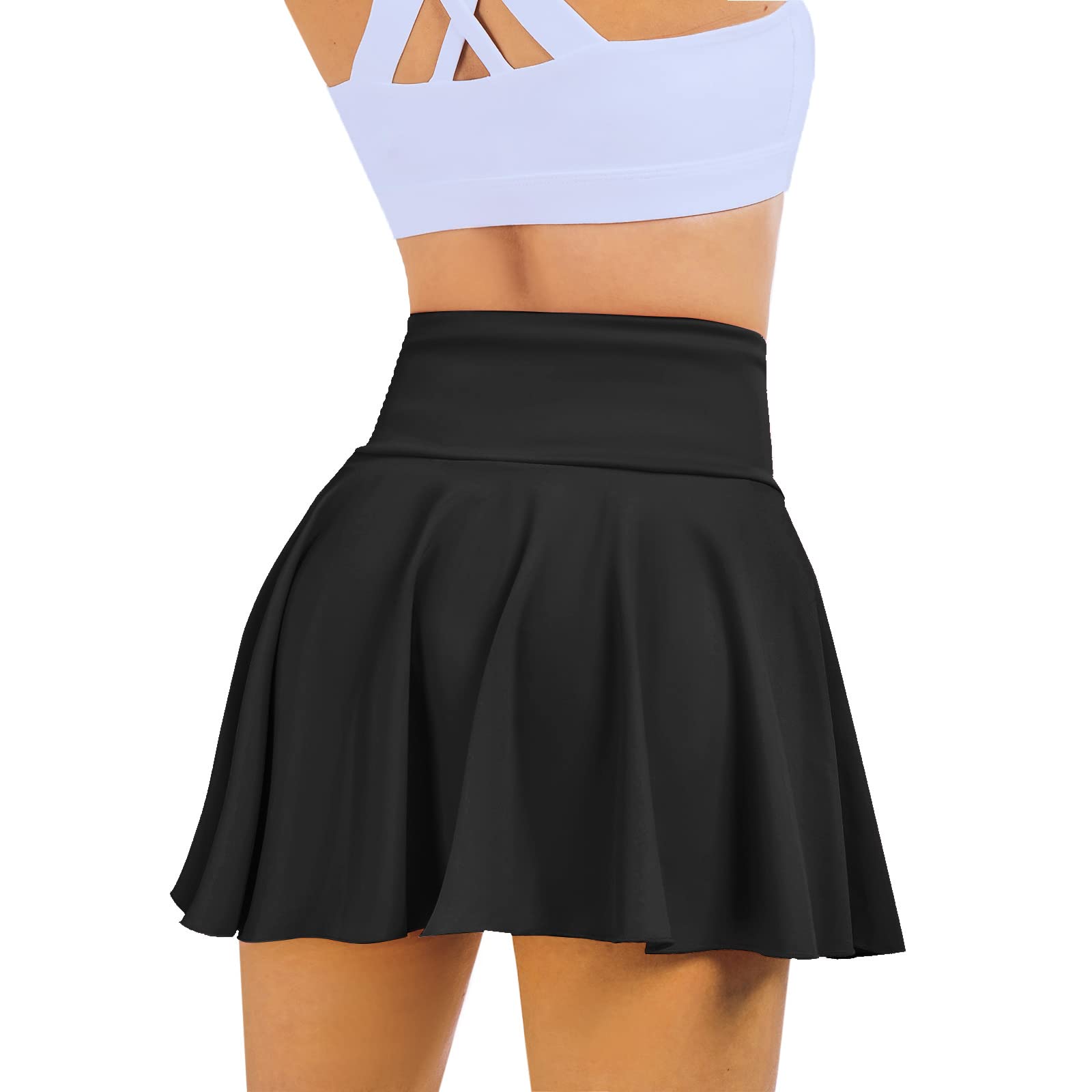 Women's Pleated Tennis Skirts with Pockets Shorts High Waisted Golf Skirts Workout Active Athletic Skorts Skirts Dark Blue