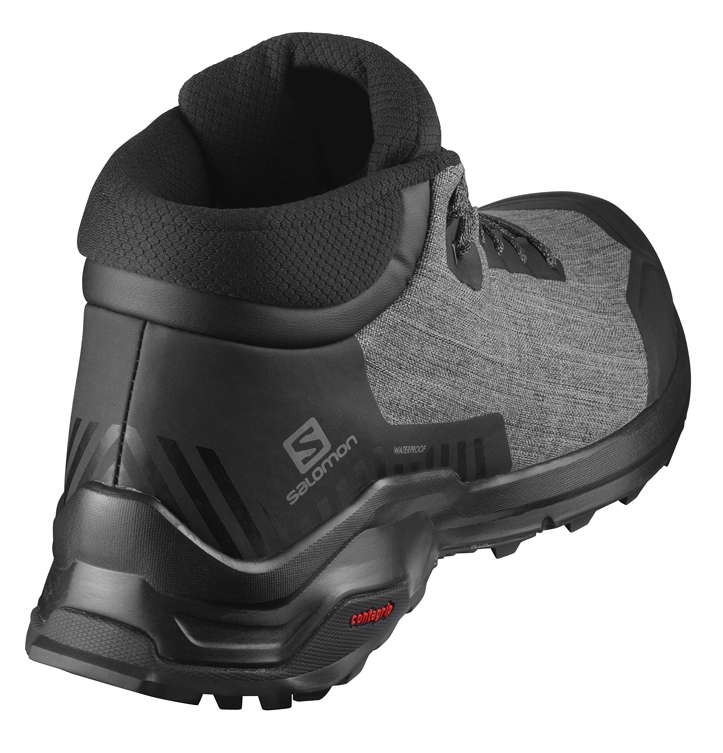 Salomon X Reveal Chukka CLIMASALOMON Waterproof Winter Boots for Men Snow, Black/Black/Gargoyle, 10