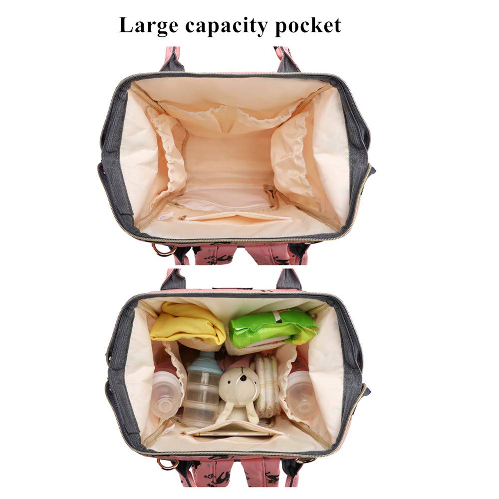 QIXINGHUCat patterned Multi-Function Diaper Bag for Baby Care Wide Open Nappy Bags Handbags Travel Backpack Large Capacity Blue, SIZE(L*W*H):10.24*5.91*14.96in