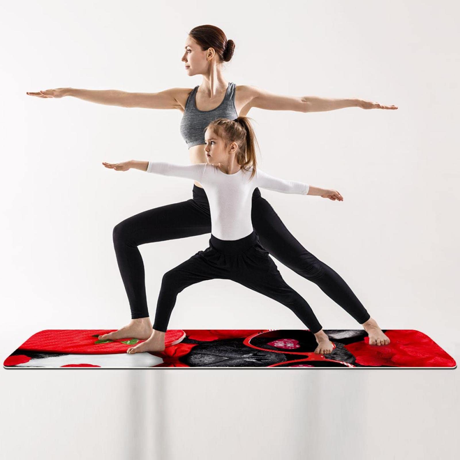 Yoga Mat, Yoga Mats for Home Workout, Workout Mat, Exercise Mats, Pilates Mat, Valentine Dog