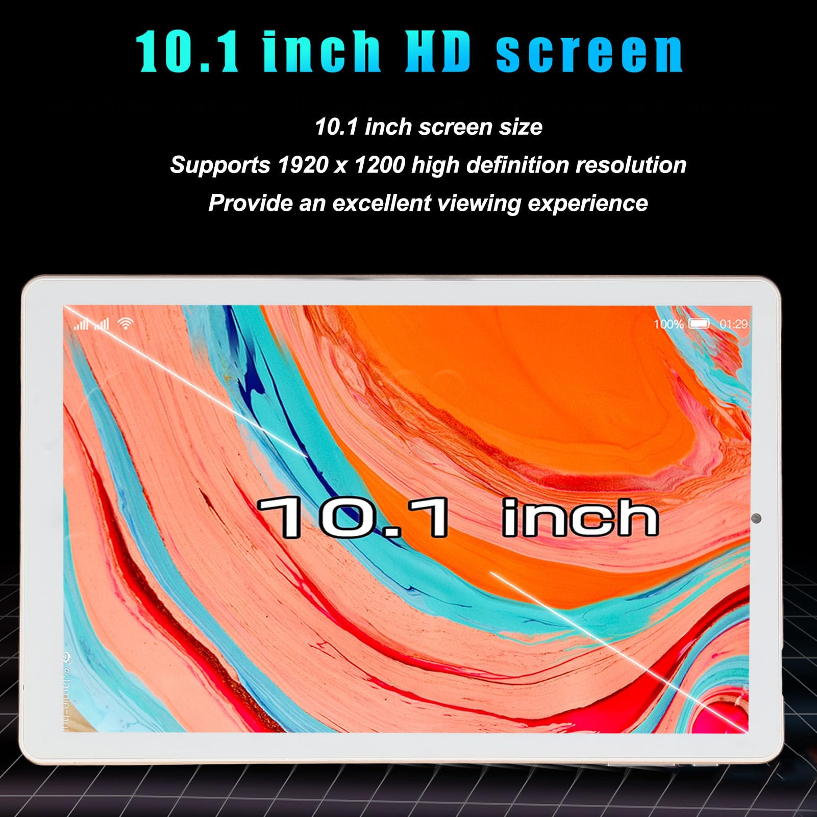 SHYEKYO Digital Tablet, 10.1 Inch WiFi Tablet 2 in 1 Dual Box Speakers 8 Core 4GB RAM 64GB ROM for Reading for Working (US Plug)
