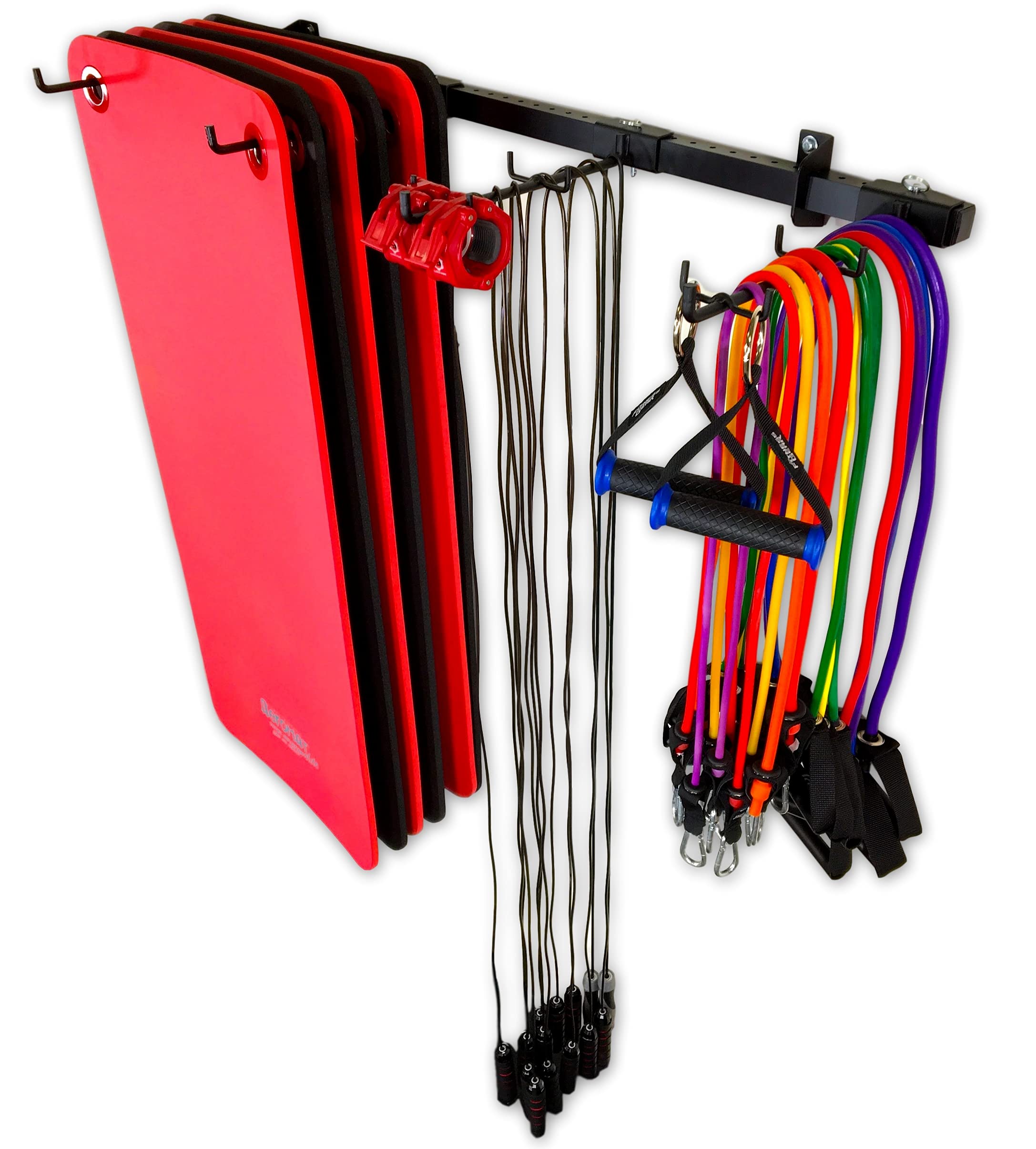 StoreYourBoard Fitness Gear Essential Gym Rack, Wall Mount Organizer, Yoga Mats Jump Ropes Exercise Bands