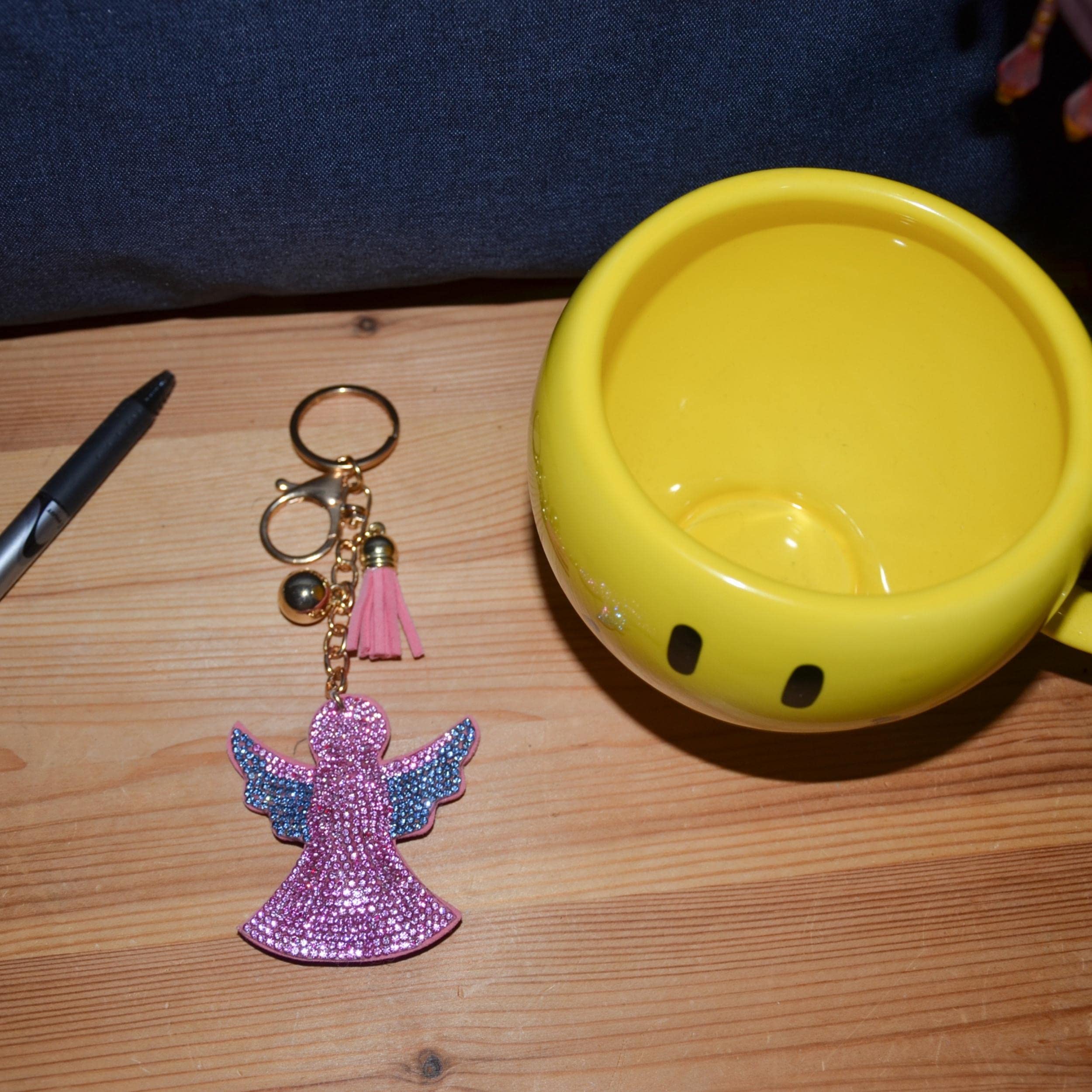 Popfizzy Blue Dolphin Keychain, Bling Backpack Charm, Rhinestone Bag Charms, Crystal Keyring Key Fob