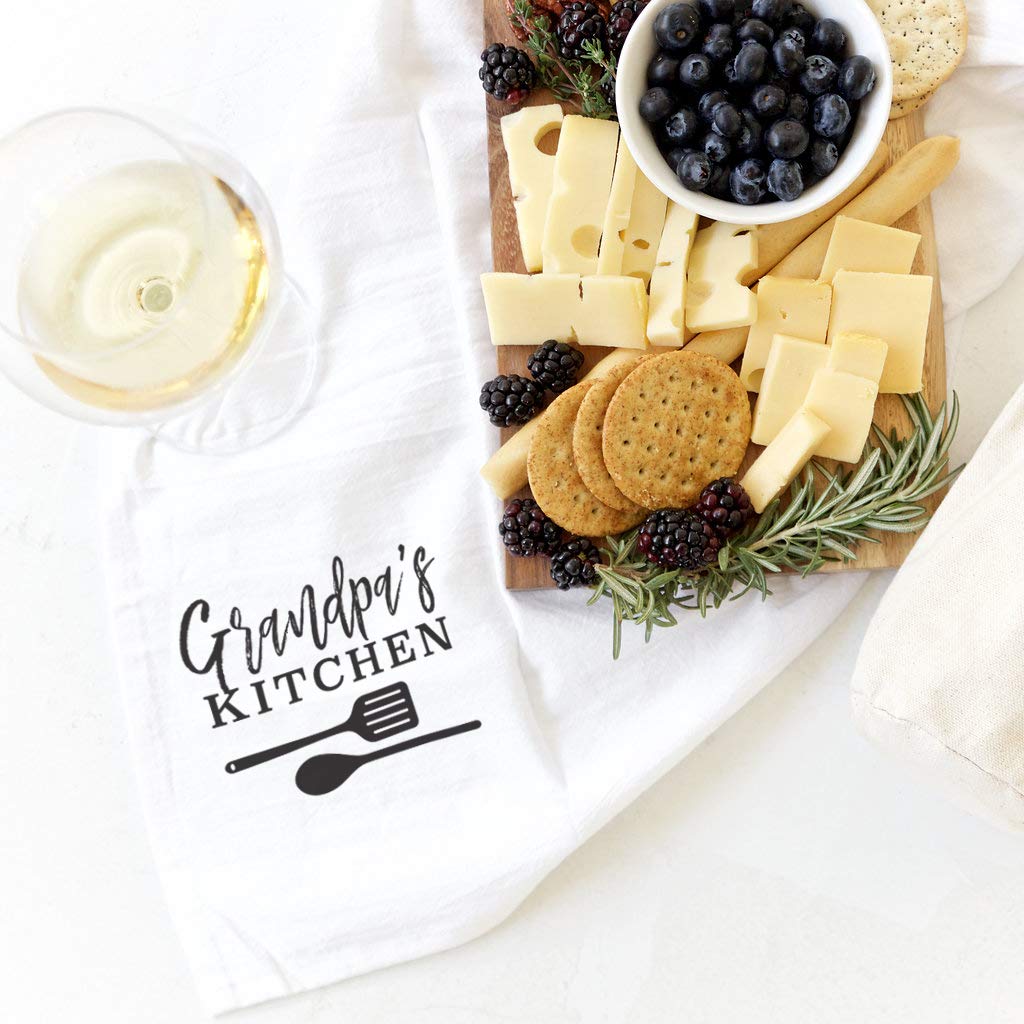 The Cotton & Canvas Co. Grandpa's Kitchen Soft and Absorbent Kitchen Tea Towel, Flour Sack Towel and Dish Cloth