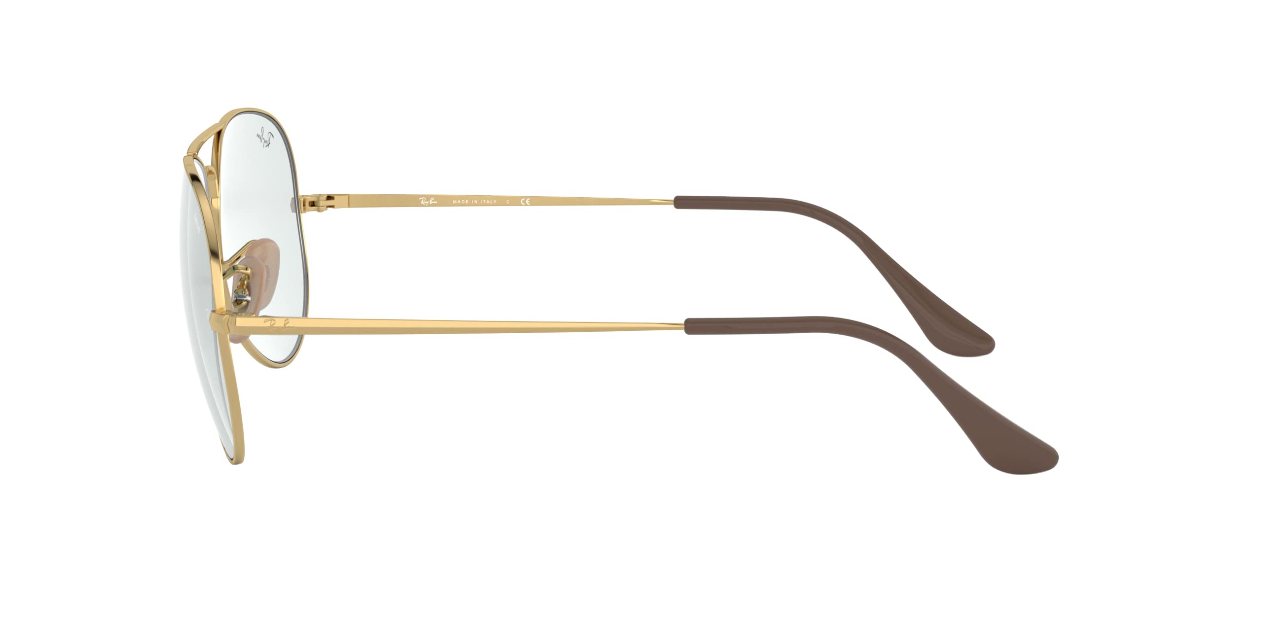 Ray-Ban RB3689 Aviator Metal II Polarized Sunglasses, Gold/Evolve Photochromic Pink to Violet, 55 mm