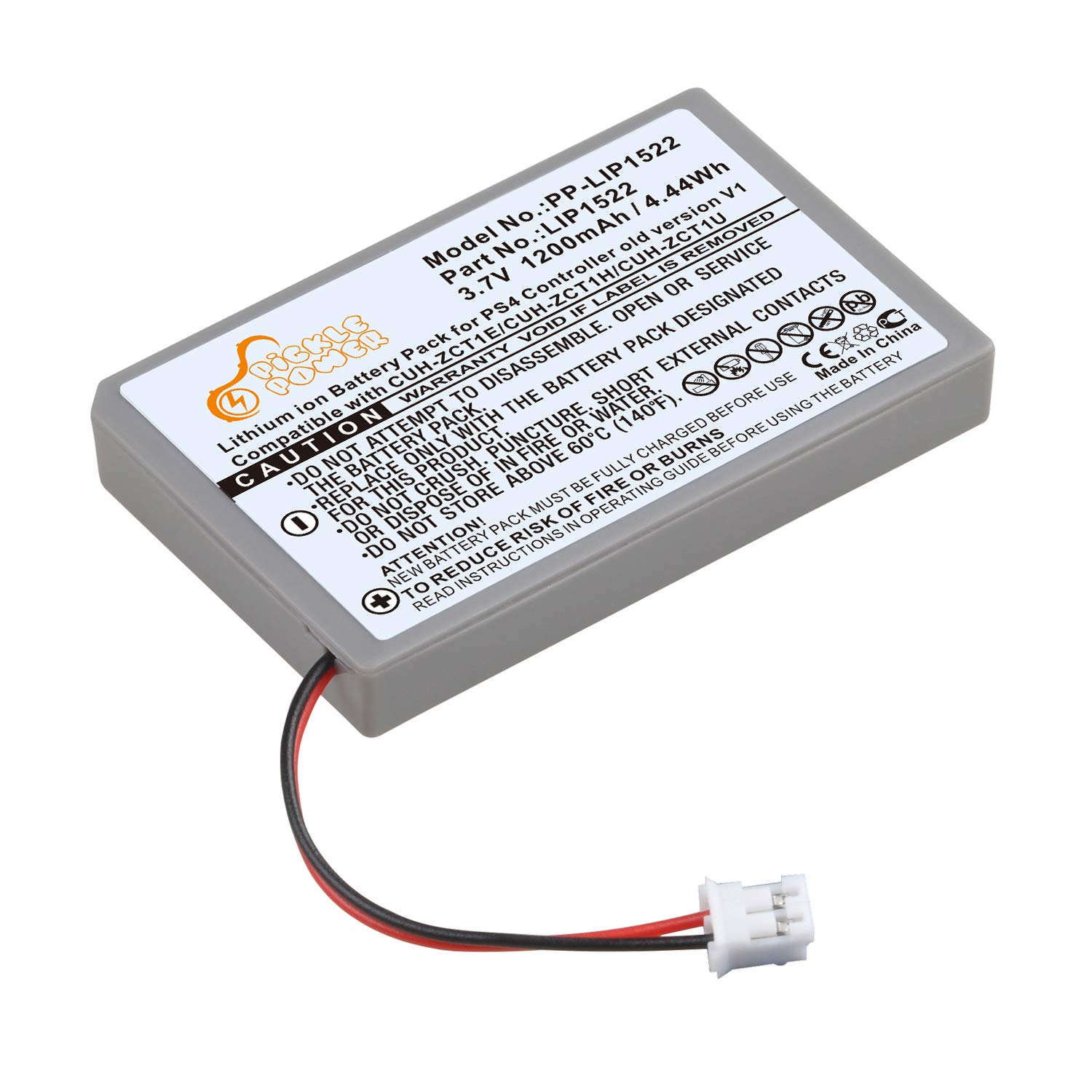 Pickle Power LIP1522 PS4 Battery Replacement for Playstation 4 PS4 Dualshock 4 CUH-ZCT1E CUH-ZCT1H CUH-ZCT1U Wireless Controller(Big Plug)