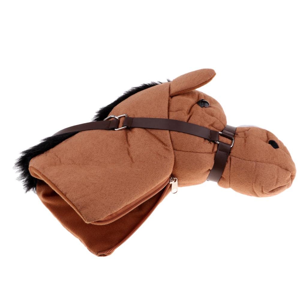 shamjina Cuddly Horse Golf Racket Hood Racket Headcover Golf Club Hood Brown
