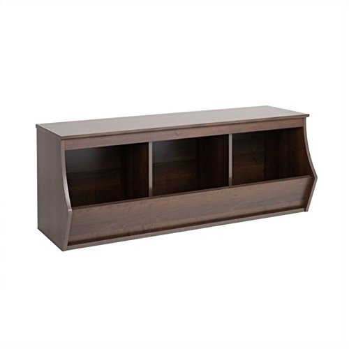 Prepac Hallway Furniture Set with Bench and Shoe Cubby Cabinet in Espresso