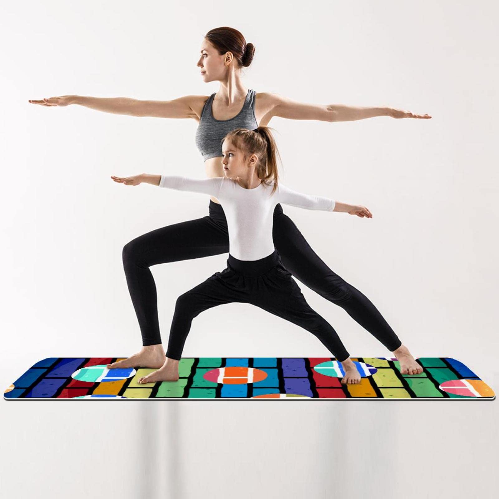 Yoga Mat, Yoga Mats for Home Workout, Workout Mat, Exercise Mats, Pilates Mat, Wall Colorful Dot