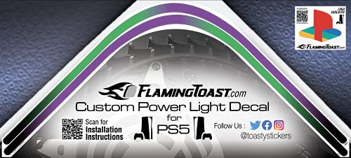 Power Light Decal and Underlay Sticker Combo for PS5 Playstation 5 (Purple/Green)