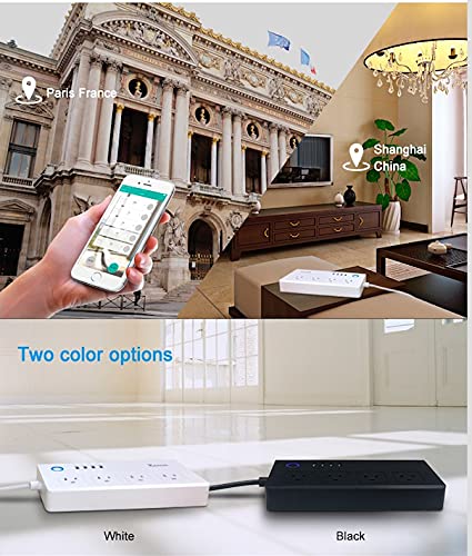 Zauzau Zigbee Smart Power bar(Tuya ZigBee Hub Required) Surge Protector USB Power 5Ft Extension Cord with 4 USB Ports & 4 AC Outlets,Compatible with Alexa,Google Assistant,Voice Control