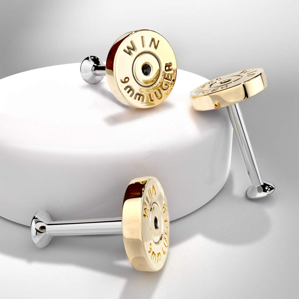 Pierced Owl Internally Threaded Bullet Back Casing Labret Monroe Cartilage Ear Stud (5/16" (8mm) Length)
