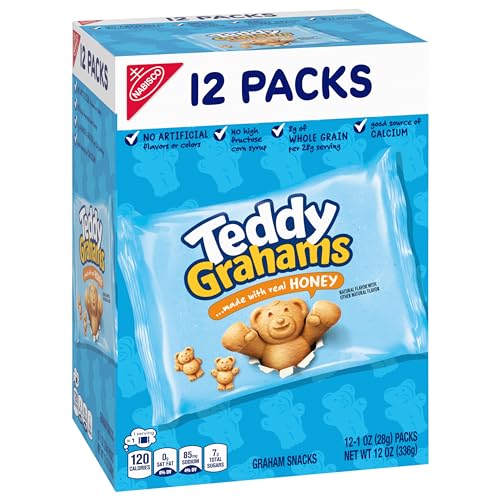 Teddy Grahams Honey Graham Snacks, 48 Total Snack Packs (4 Boxes)