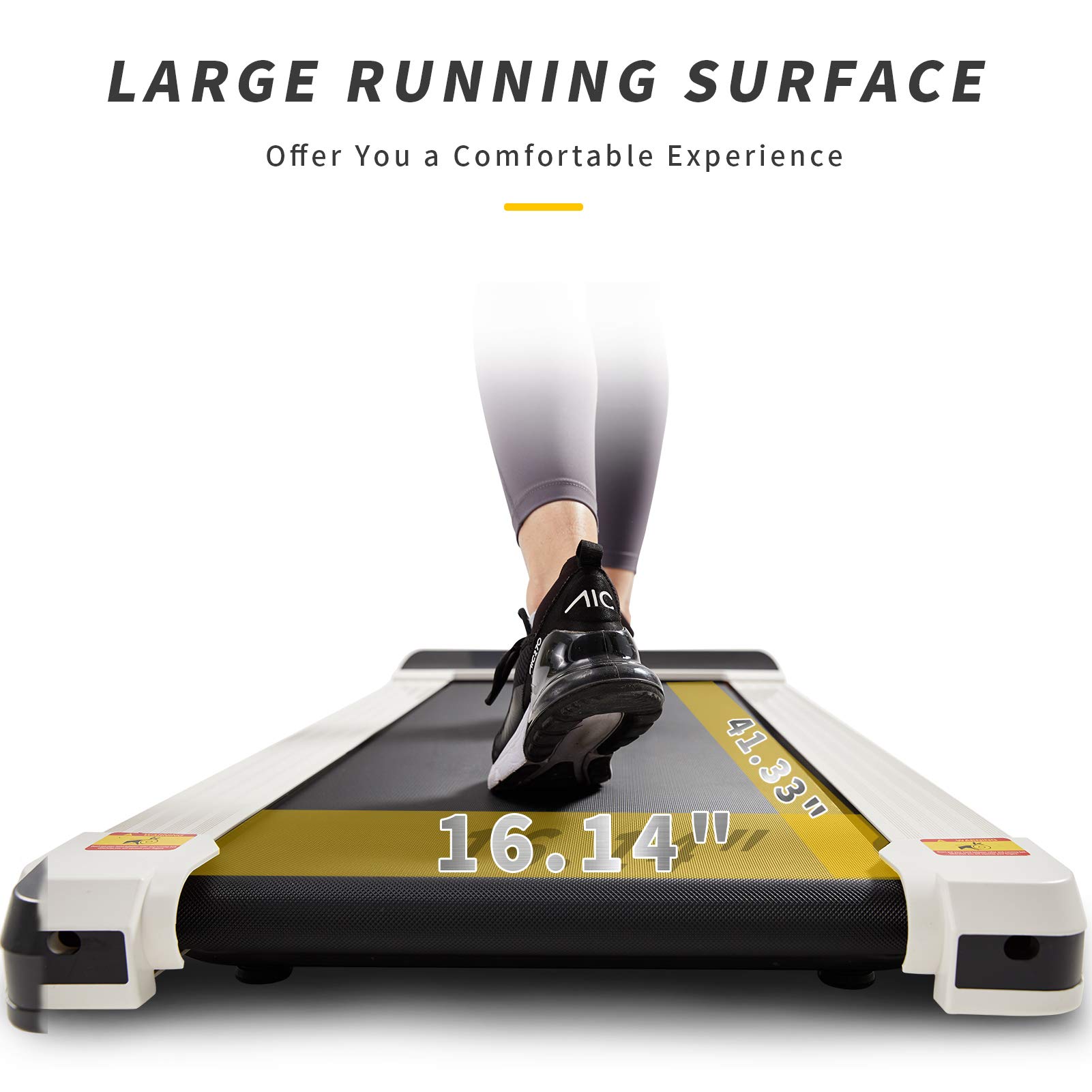 UMAY Under Desk Treadmill Without Assembling for Home & Office with Foldable Wheels, Small Walking Jogging Machine Exercise Machine with Low Noise & Sports App