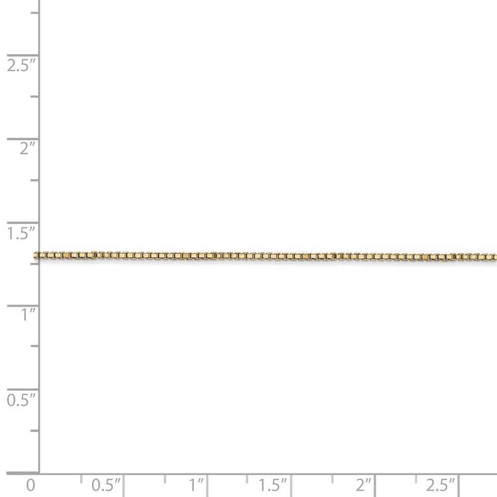 Solid 14k Yellow Gold 1mm Box Chain Necklace - with Secure Lobster Lock Clasp 14"