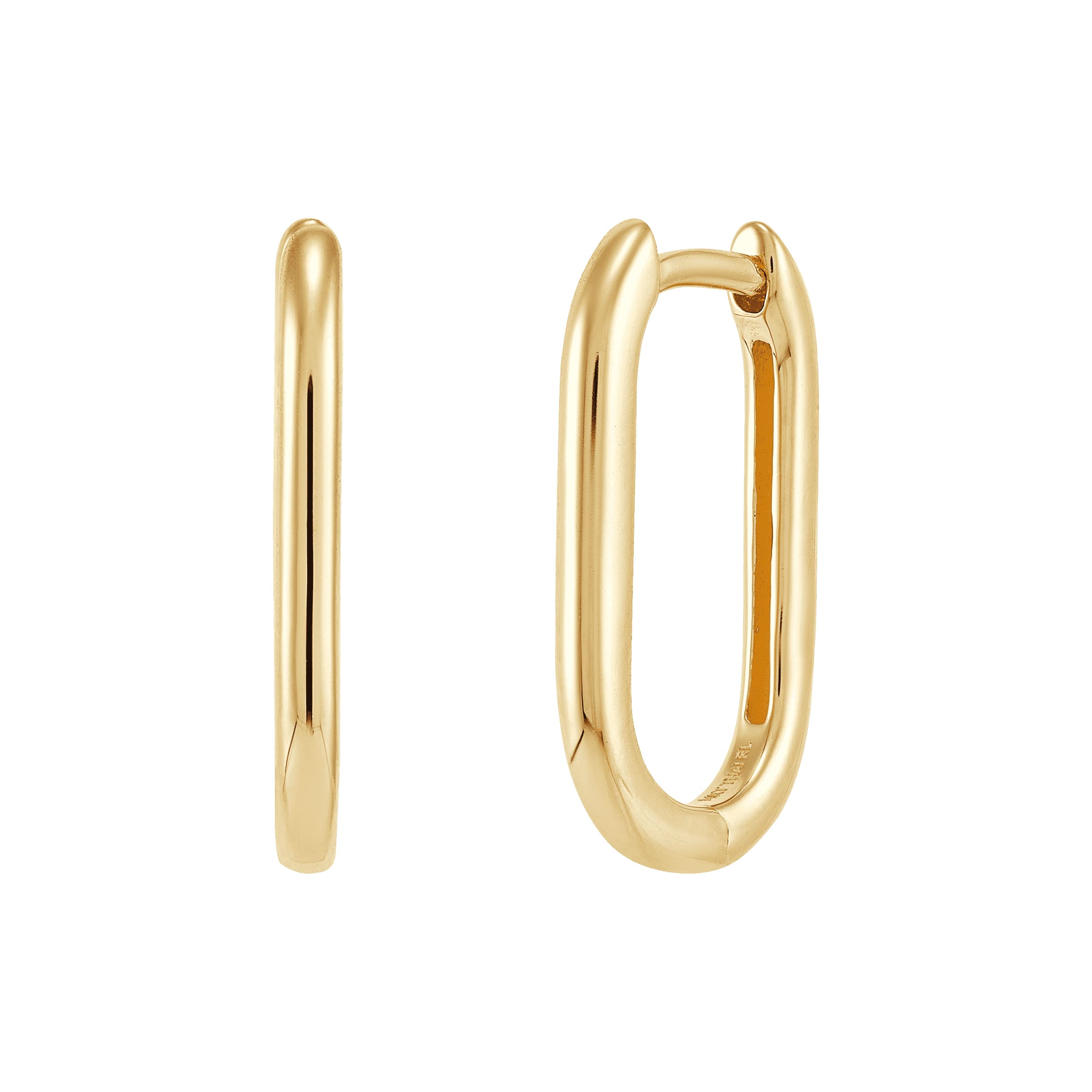 Welry 18mm Oval Hoop Earrings in 14K Yellow Gold