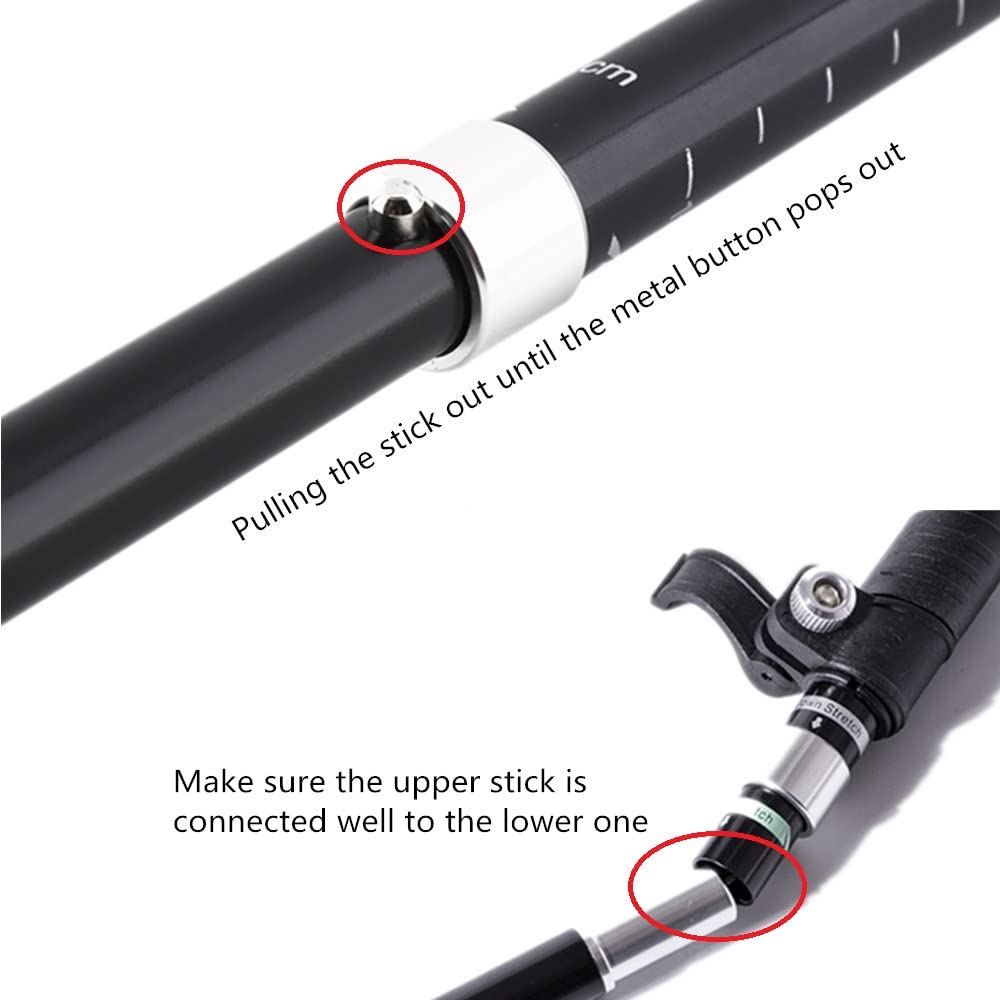 Trekking Pole,Collapsible Hiking Trekking Stick with Quick Lock System 7075 Aluminum EVA Grip Handle for Mountaining, Camping, Backpacking (Black)