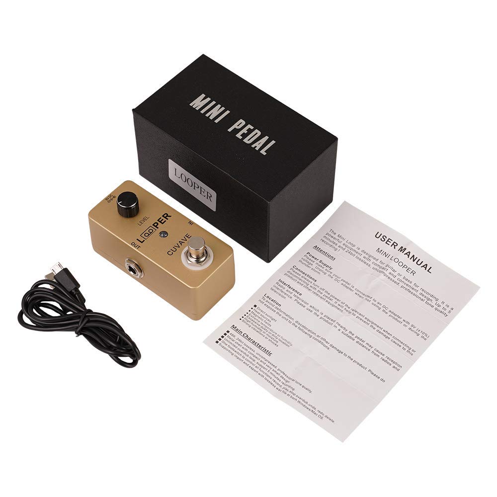SharkChili Electric Guitar Looper Effect Pedal True Bypass 5 minutes and 24bit lossless (without power supply)